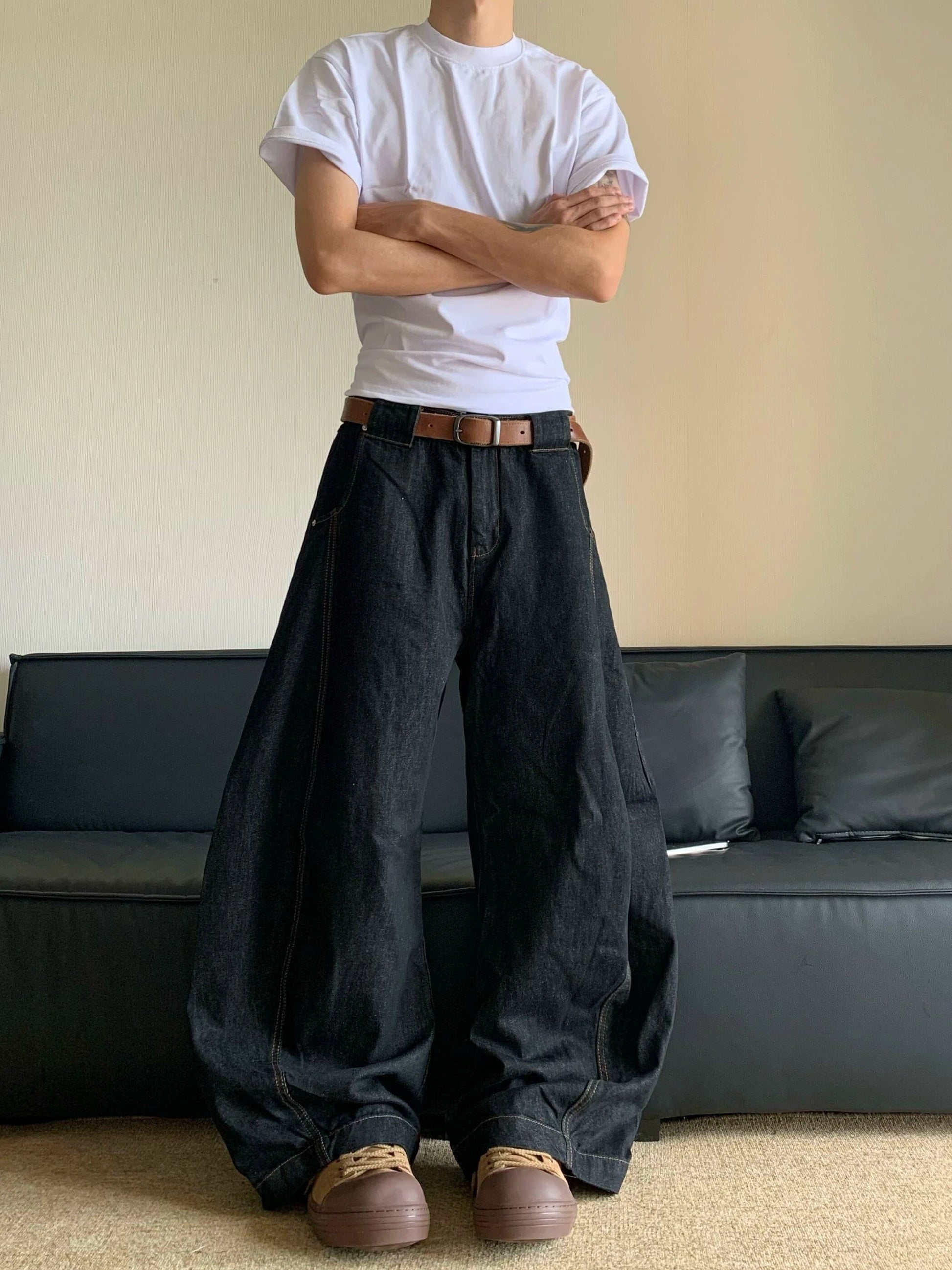 RT No. 32002 DENIM WIDE STRAIGHT JEANS – REALTAKAI