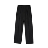 RT No. 9238 BLACK FOLDED STRAIGHT PANTS – REALTAKAI